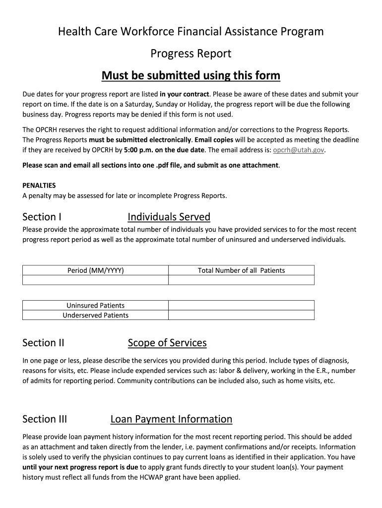 Fillable Online Global Health Annual Progress Report - Guidelines and ...