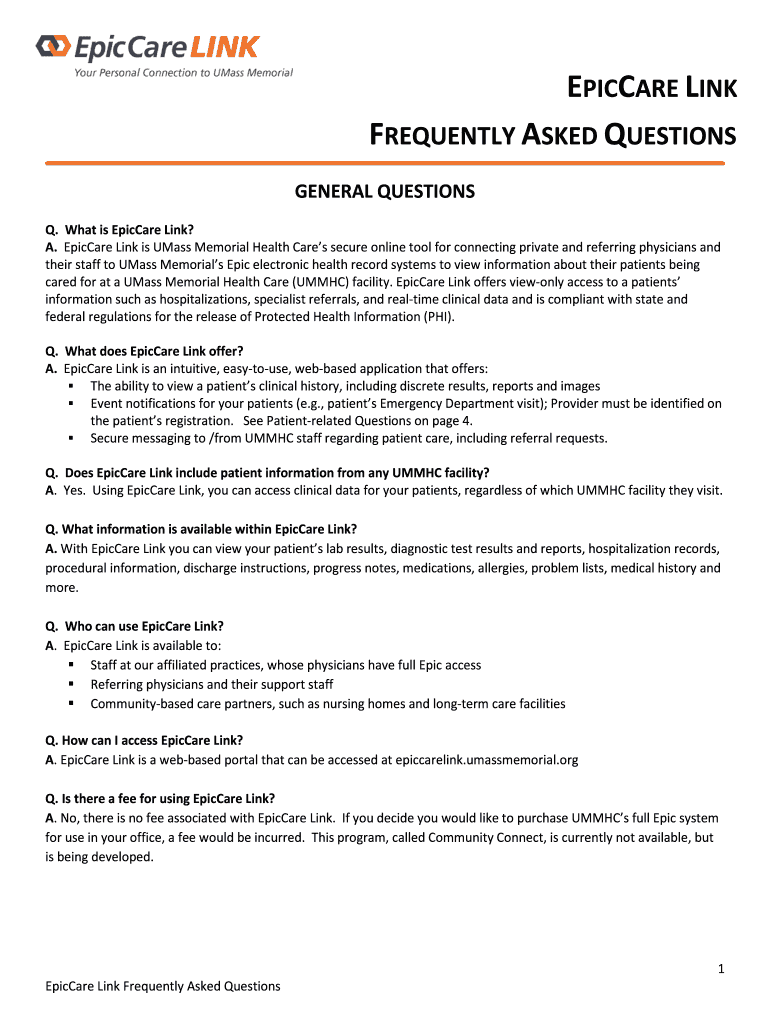 Fillable Online EPICCARE LINK Fax Email Print - pdfFiller