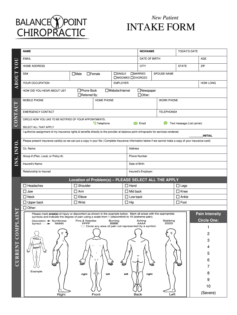 Fillable Online BP NP intake form-Black Fax Email Print - pdfFiller