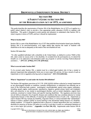 Fillable Online Parent's Guide to Section 504 - Section 4.doc Fax Email ...