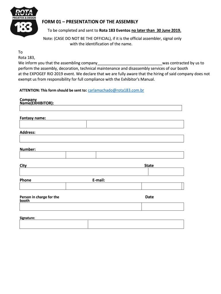 Fillable Online FORM 01 PRESENTATION OF THE ASSEMBLY Fax Email Print ...