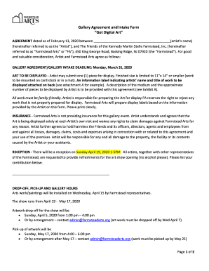 Fillable Online Gallery Agreement and Intake Form - Got Digital Art Fax ...