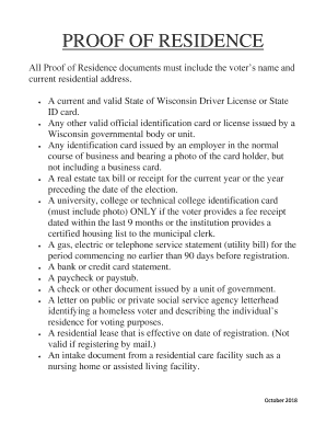 Fillable Online Any document used as a proof of residence MUST include ...