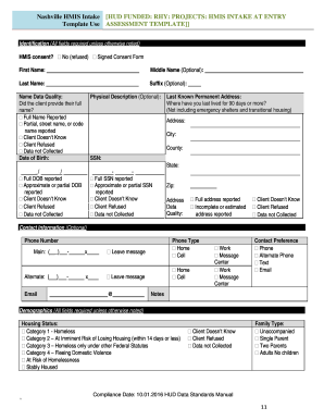 Fillable Online HUD FUNDED: RHY: PROJECTS: HMIS EXIT ASSESSMENT ...