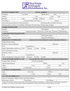 Fillable Online Printable 10 Sample Patient Information Forms - Edit ...