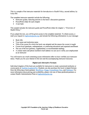 Fillable Online This is a sample of the instructor materials for ... Fax Email Print - pdfFiller