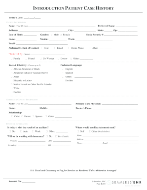 Fillable Online CAROLINA HEART CENTER, P.A. New Patient History Form ...