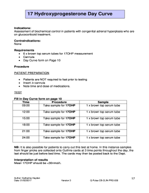 Fillable Online 17 Hydroxyprogesterone Day Curve Fax Email Print ...