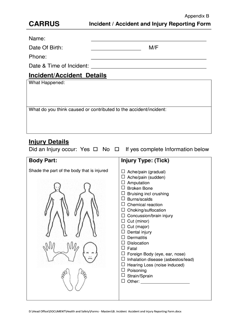 Fillable Online Incident Report Samples to Help You Describe Accidents ...