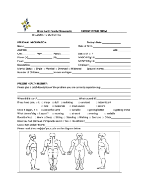 Fillable Online Welcome to Back Country Physical Therapy, Intake Form ...