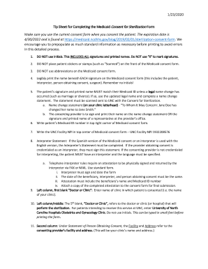 Fillable Online Tip Sheet for Completing the Medicaid Consent for ...