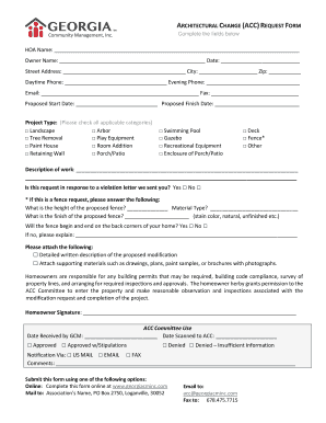 Fillable Online ARCHITECTURAL CHANGE (ACC) REQUEST FORM Fax Email Print ...