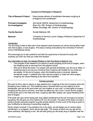 Fillable Online RESEARCH SUBJECT INFORMED CONSENT FORM - ClinicalTrials ...