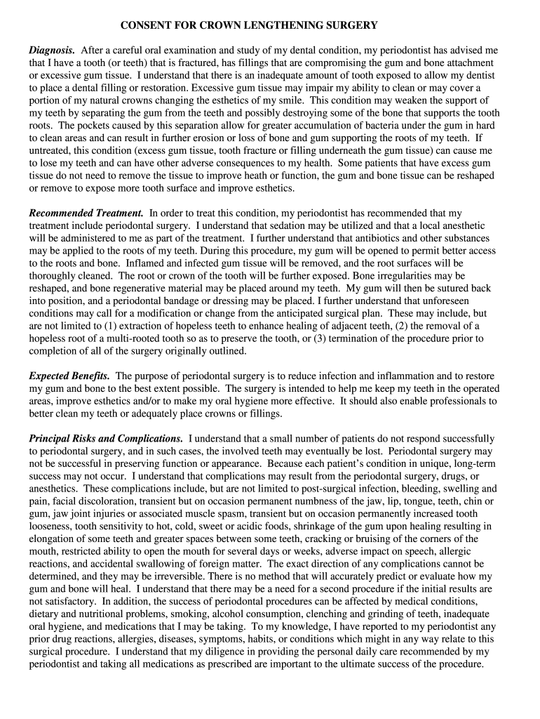 Fillable Online Periodontal Treatment Consent Forms - Island Dental ...