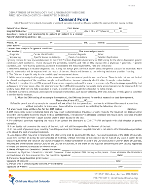 Fillable Online Consent Form - Children's Hospital Colorado Fax Email ...