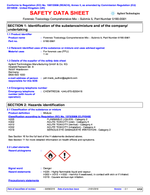 Fillable Online safety data sheet - Agilent Fax Email Print - pdfFiller