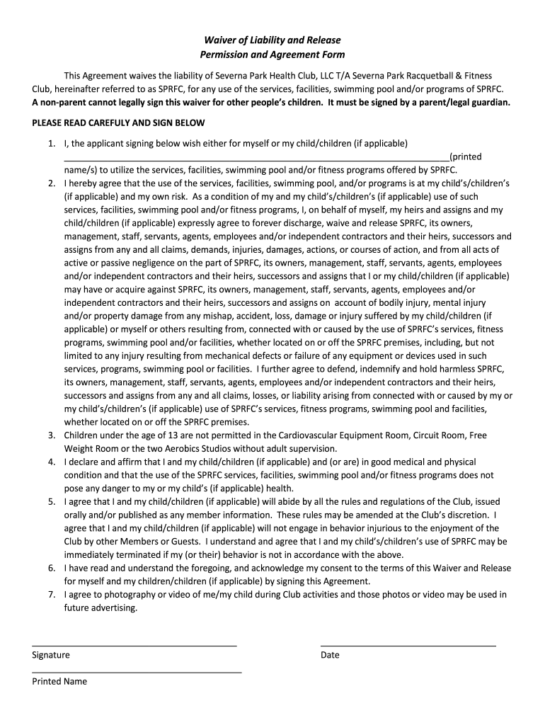 Fillable Online Permission and Agreement Form Fax Email Print - pdfFiller