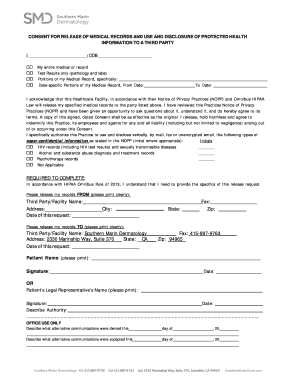 Fillable Online SMD Medical Records Release and PHI disclosure.docx Fax ...
