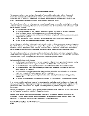 Fillable Online Personal Information Consent Form We are committed to ...