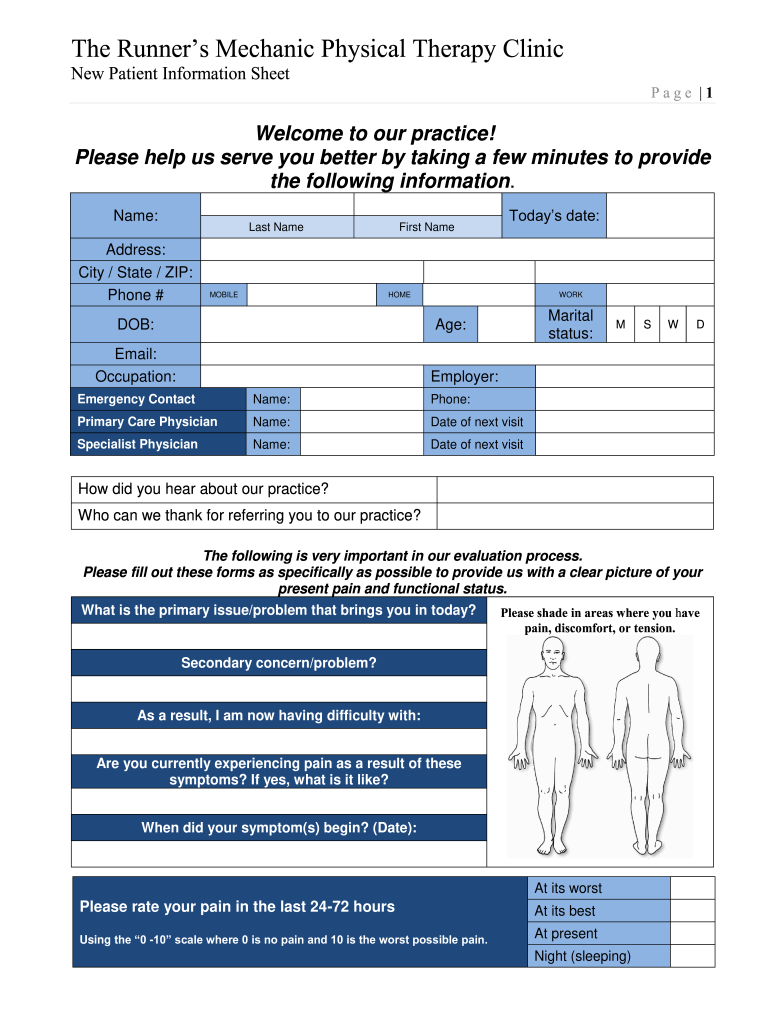 Fillable Online FREE 10+ Sample Patient Information Forms in PDF MS ...