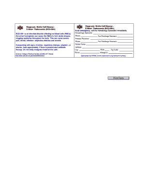 Fillable Online Sickle Cell Anemia: Types, Symptoms, and Treatment Fax ...