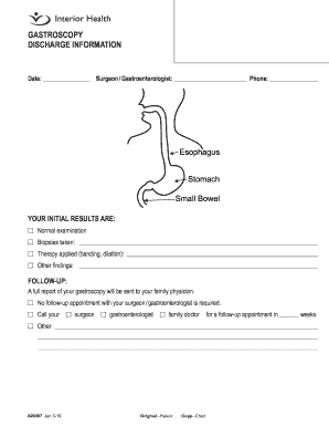 Fillable Online Upper Gastrointestinal Endoscopy - Medical Clinical ...