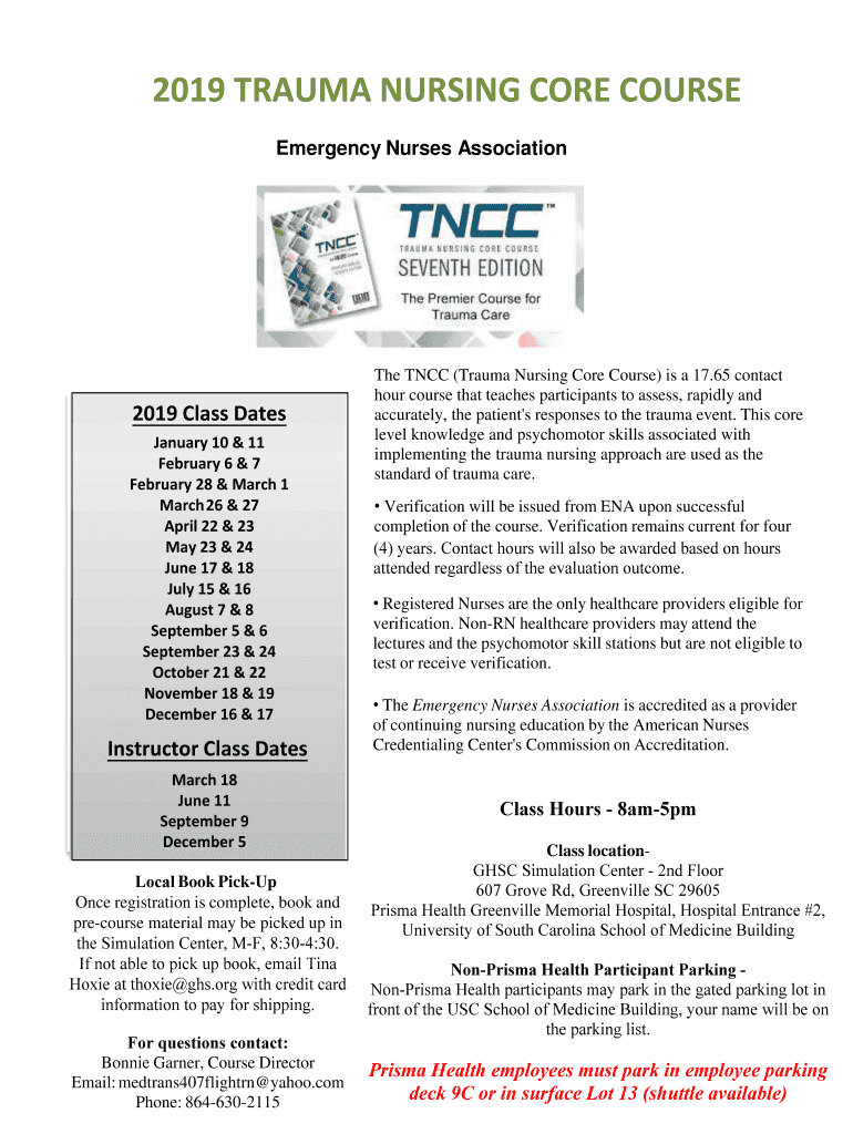 Fillable Online Trauma Nurse Core Course - Prairie Lakes Healthcare ...