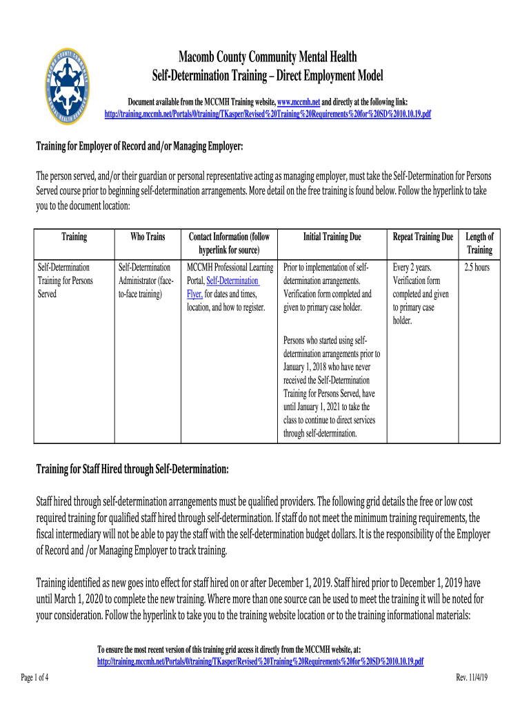 Fillable Online Self-Determination Training Direct Employment Model Fax ...
