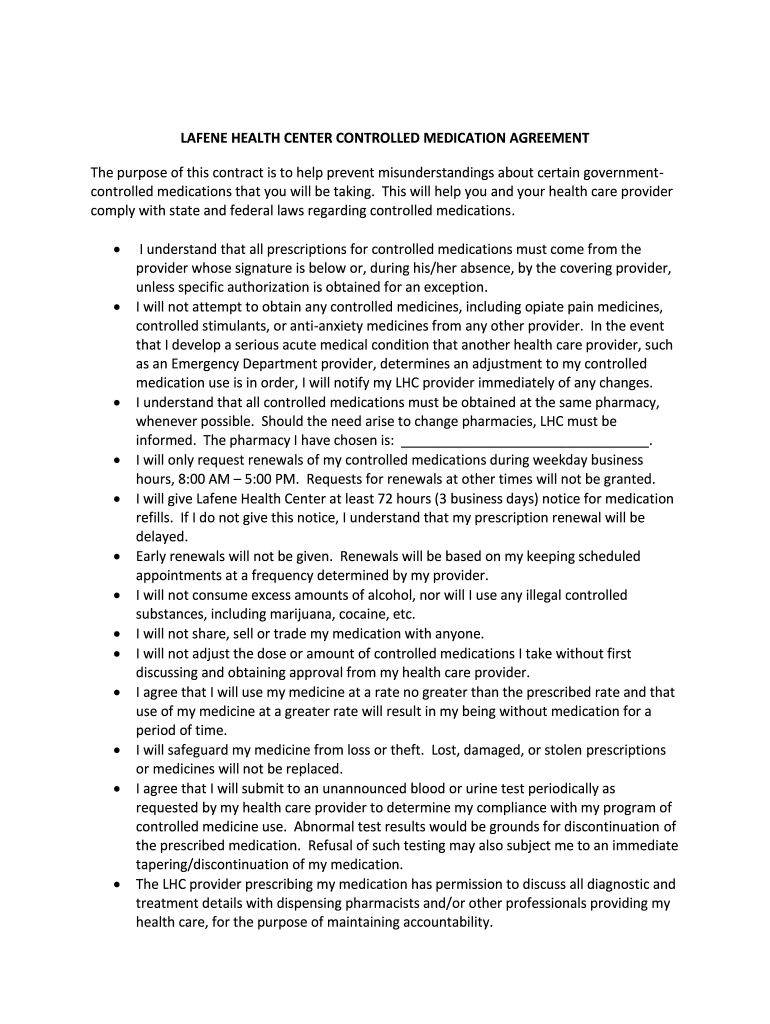 Fillable Online Controlled Substance Agreement Terms Fax Email Print ...