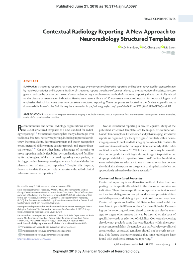 Fillable Online Article - Contextual structured report template library ...