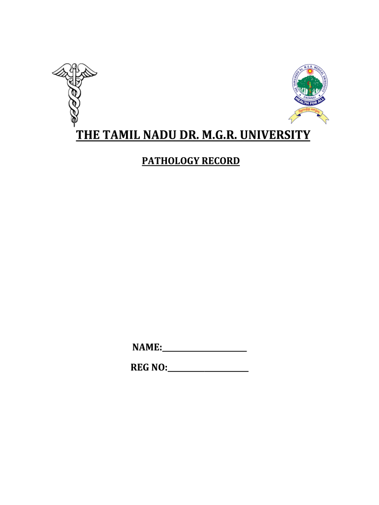 Fillable Online PATHOLOGY RECORD Fax Email Print - pdfFiller