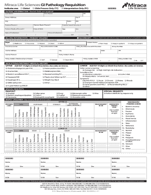 Fillable Online Miraca Life Sciences GIPathology Requisition Fax Email ...