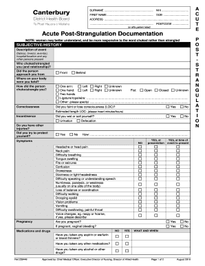 Fillable Online Acute Post Strangulation Documentation 239448 Fax Email ...