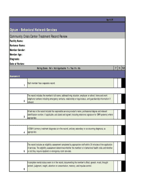 Fillable Online Optum - Behavioral Network Services ABA RECORD AUDIT ...