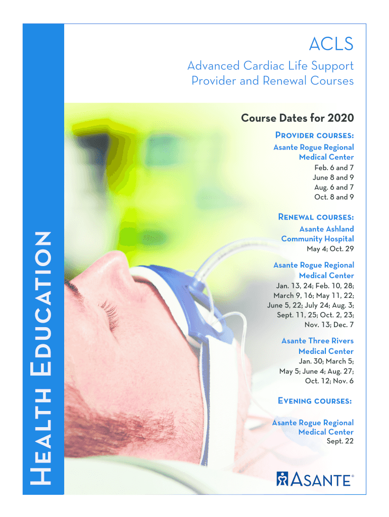 Fillable Online ACLS - asante.org Fax Email Print - pdfFiller