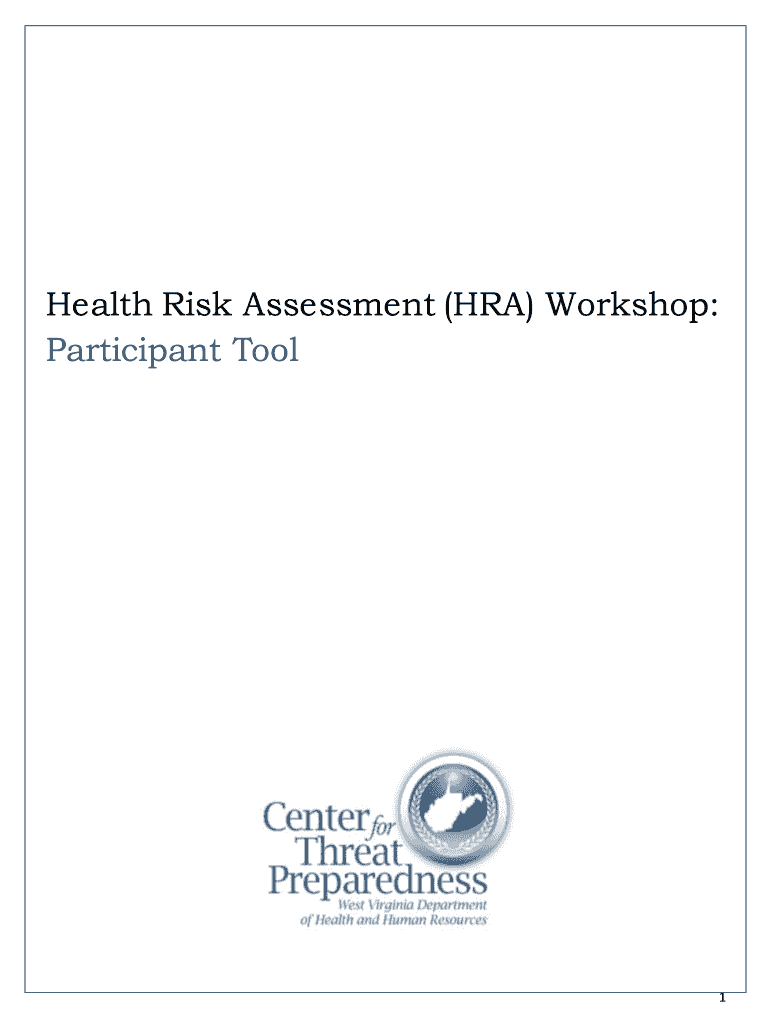 Fillable Online Health Risk Assessment (HRA) Workshop: Fax Email Print ...