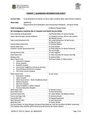Fillable Online parent / guardian information sheet - Queensland ...
