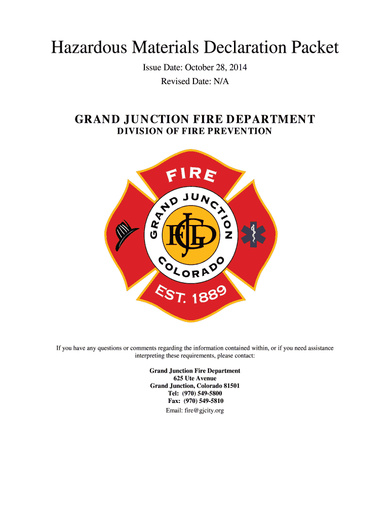 Fillable Online Hazardous Materials Declaration Packet Fax Email Print ...