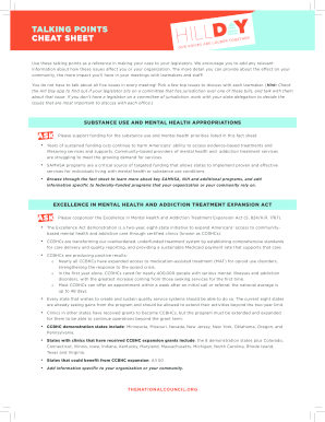 Fillable Online TALKING POINTS CHEAT SHEET - National Council Fax Email ...