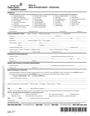 Fillable Online Pediatric Referral Form - dentalspecialistinfo.com Fax ...