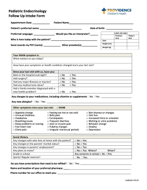 Fillable Online Follow Up Intake Form Fax Email Print - pdfFiller