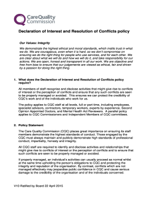 Fillable Online Declaration of Interest and Resolution of Conflicts ...