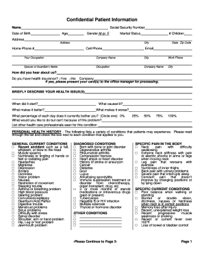 Fillable Online New Patient Intake Form with Consent & Pain Drawing ...