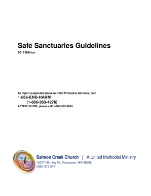 Fillable Online Safe Sanctuaries Guidelines - Salmon Creek United Methodist Church Fax Email ...