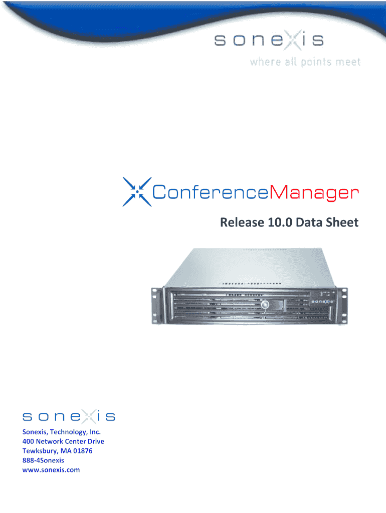 Fillable Online Sonexis - Audio, Web and Video Conferencing Platforms ...