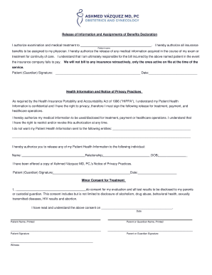 Fillable Online Assignment of Benefits and Authorization to Release ...