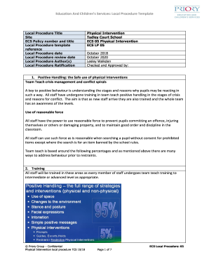 Fillable Online Local Procedure Template ... - Education And Children's ...