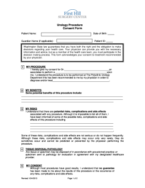 Fillable Online Biopsy of the Prostate Consent Form - First Hill ...