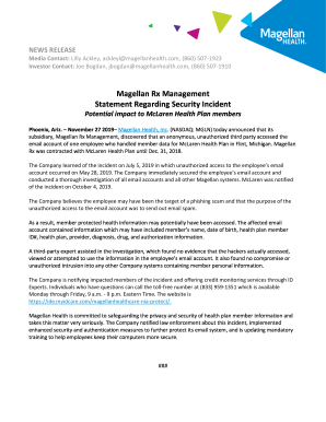 Fillable Online Magellan Rx Management Statement Regarding Security ...