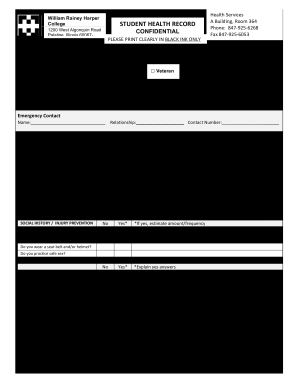Fillable Online Student Health Record Form.docx Fax Email Print - pdfFiller